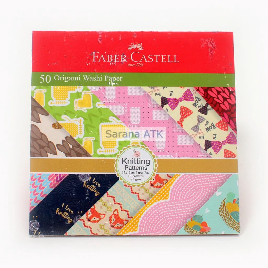 Jual FABER CASTELL Origami Washi Paper - Knitting Patterns 15 x 15cm ...
