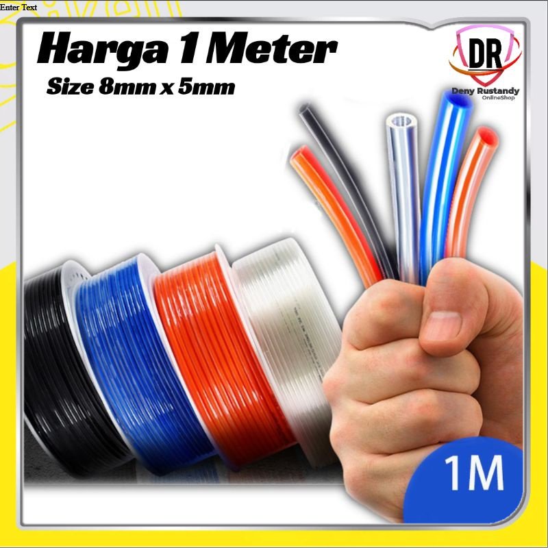 Jual Hose PU selang Kompresor Polyurethane Ukuran OD 8mm x 5mm Harga Per meter | Shopee Indonesia