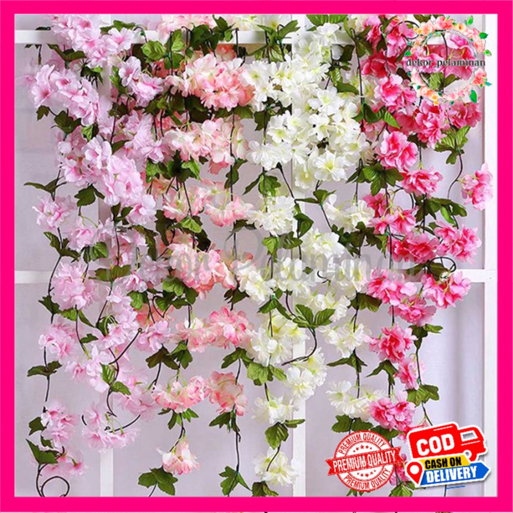Jual Bunga Rambat Juntai Cherry Blossom Hortensia Sakura Artificial ...