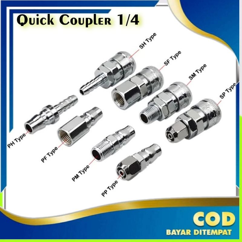 Jual Quick coupler SAMBUNGAN SELANG ANGIN Spray Gun Kompresor | Shopee ...