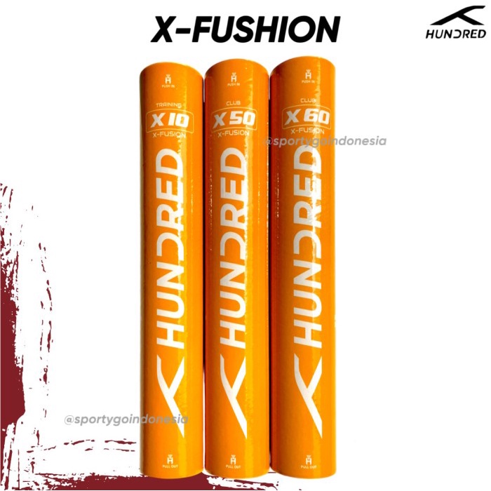 Jual SHUTTLE COCK HUNDRED FUSION X 10 50 60 / KOK BADMINTON BULU ...