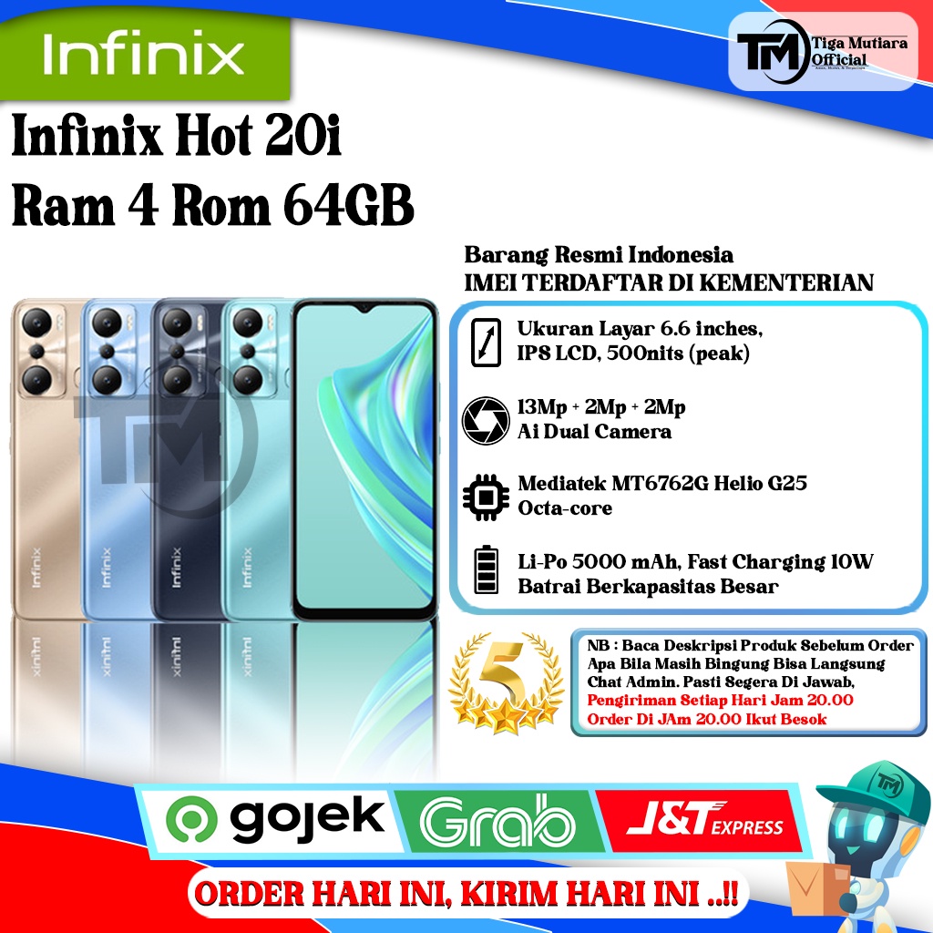 Jual Infinix Hot 20i Ram 4 Rom 64gb 128gb Segel Original And Bergaransi