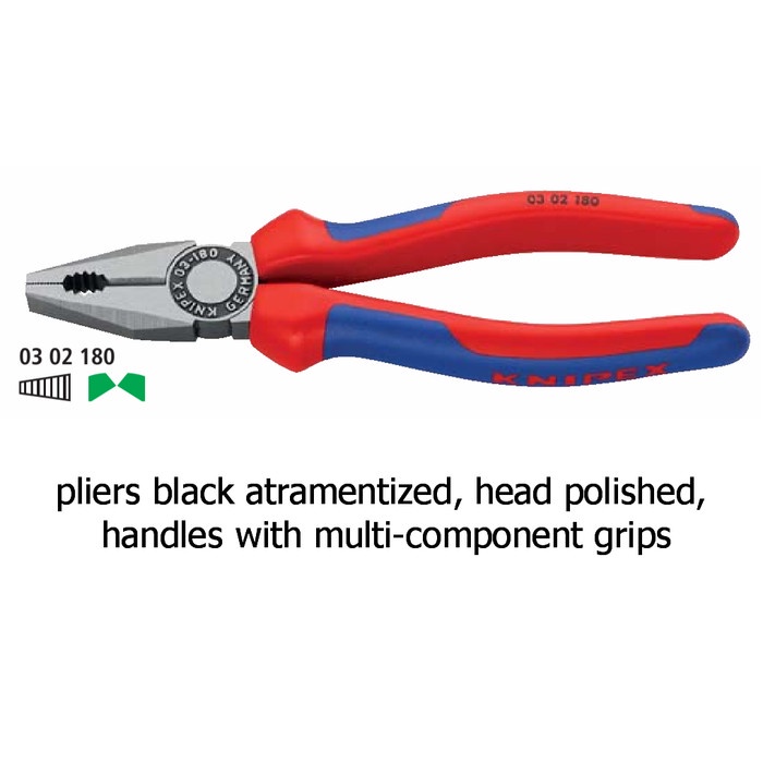 Jual KNIPEX 03 02 180 Tang Kombinasi 180 mm Combination Pliers | Shopee ...