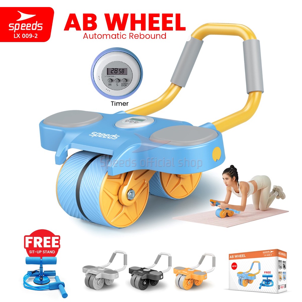 Jual SPEEDS AB Wheels Plank Trainer Ab Roller 2 Roda Automatic Rebound ...