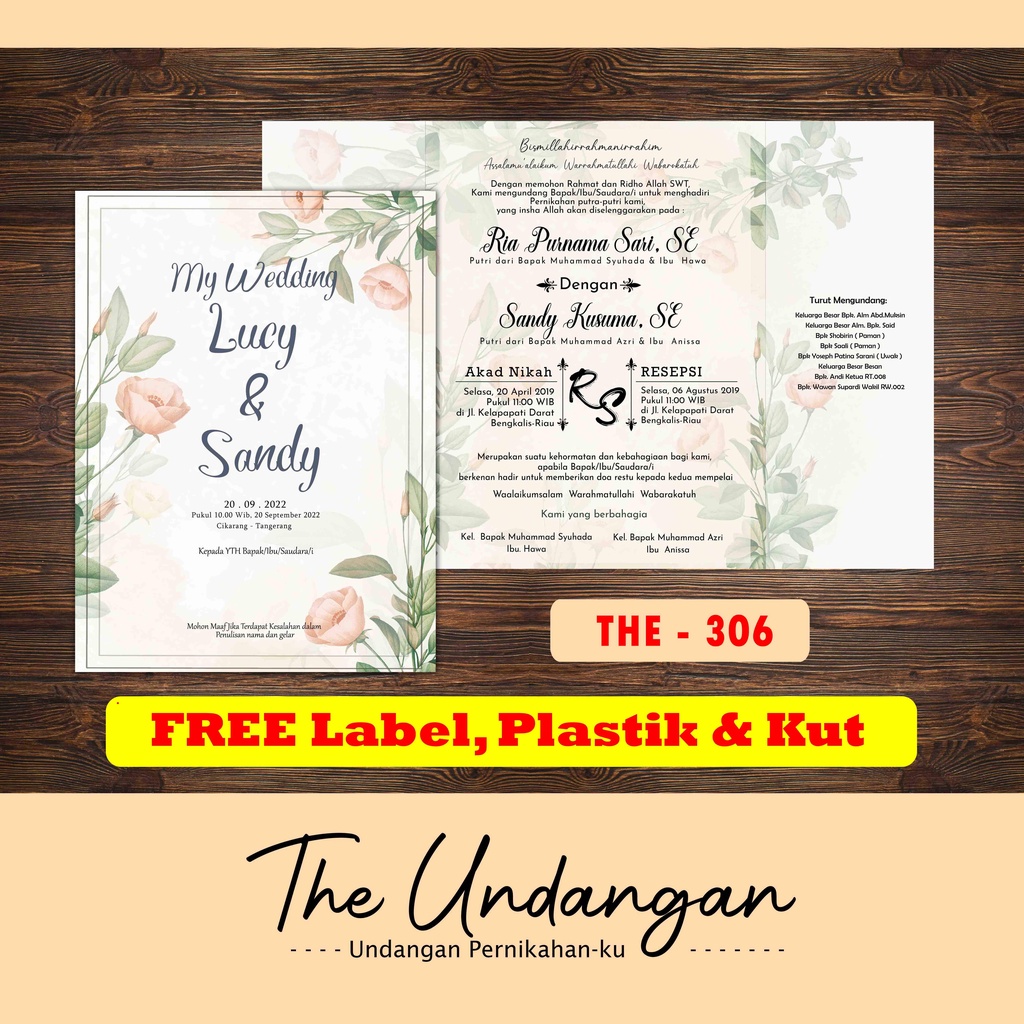 Jual Undangan pernikahan bahan briefcard 200 gsm model semi amplop THE ...