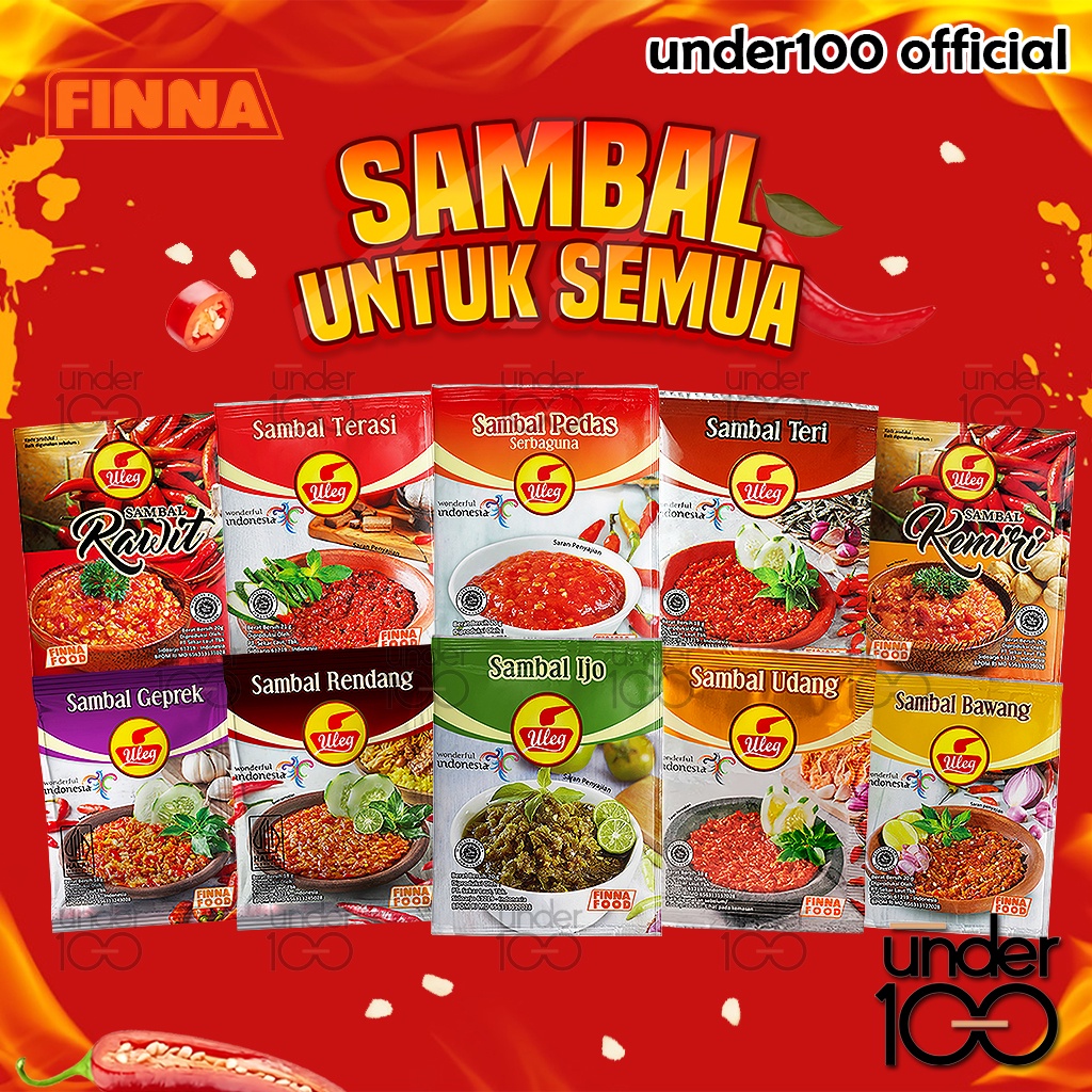 Jual Under100 FINNA Sambel Uleg Saset 18g Renceng Sambal Uleg Terasi ...