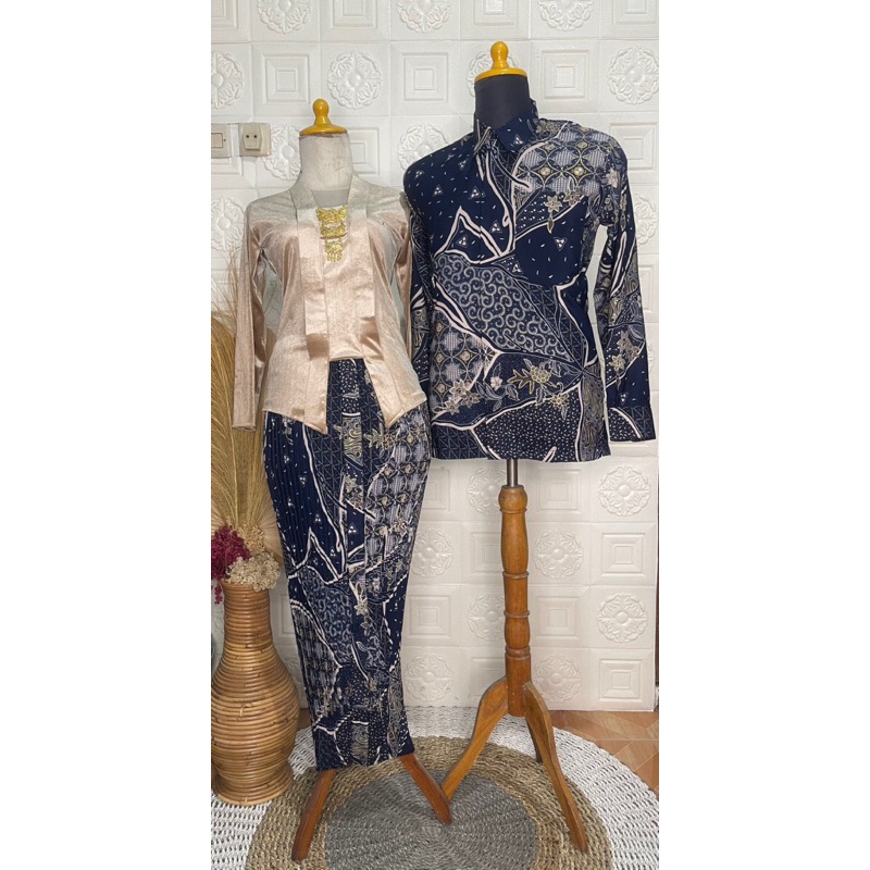 Jual Set rok plisket dan kemeja motif premium navy | Shopee Indonesia