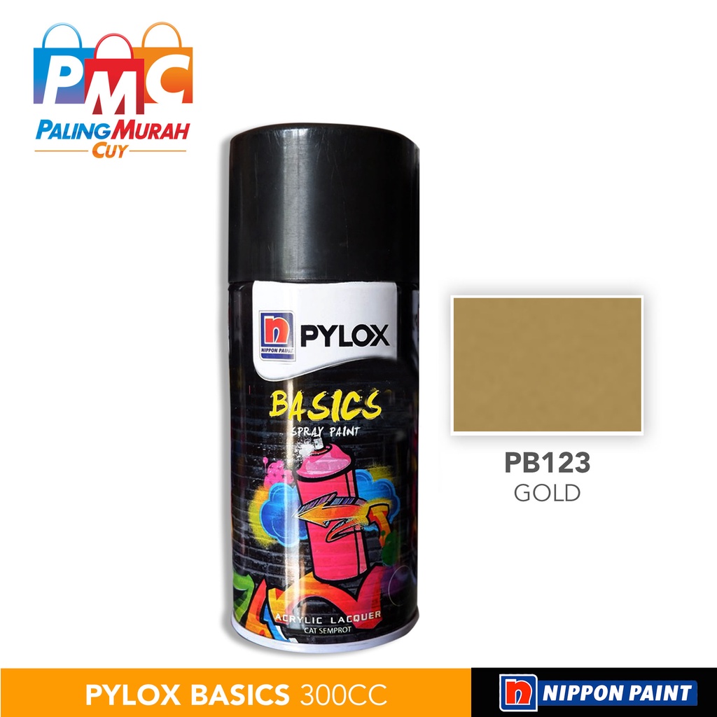 Jual Cat Semprot Nippon Paint PYLOX BASICS 300cc - PB123 Gold | Shopee ...