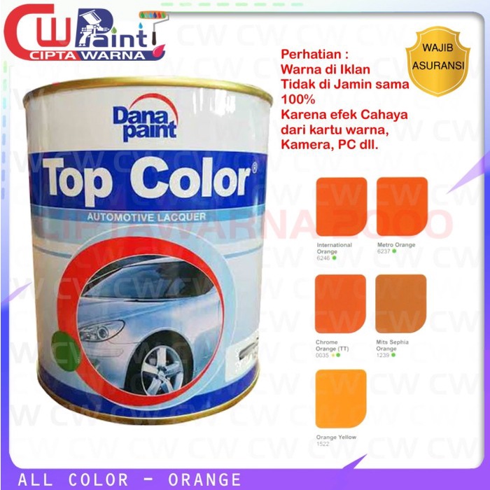 Jual Cat NC Duco Top Color Orange / Oren Danapaint Semua Warna 1 Kg ...