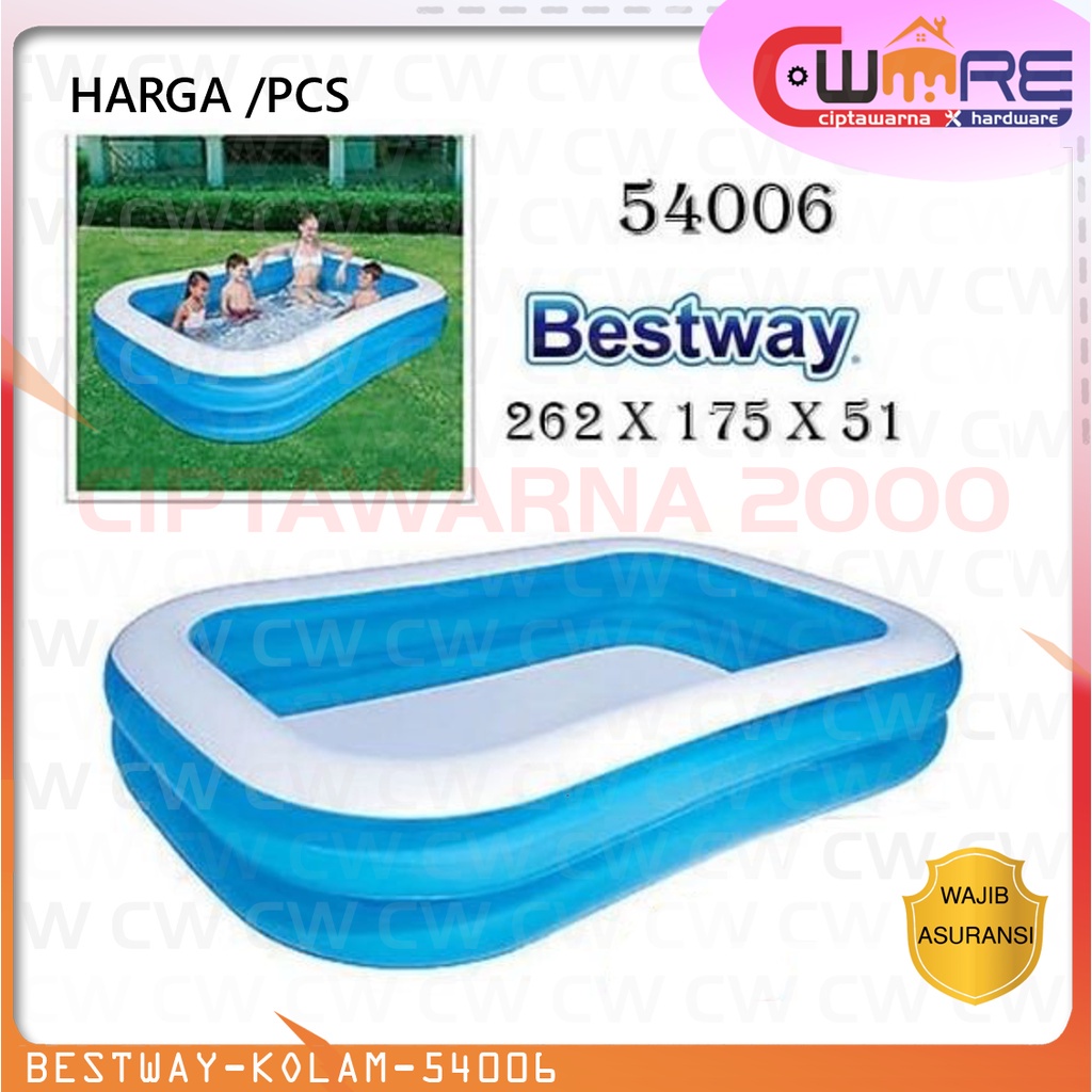 Jual Bestway 54006 Kolam Renang Anak Kotak Polos Besar Berat 4kg - CW2H ...