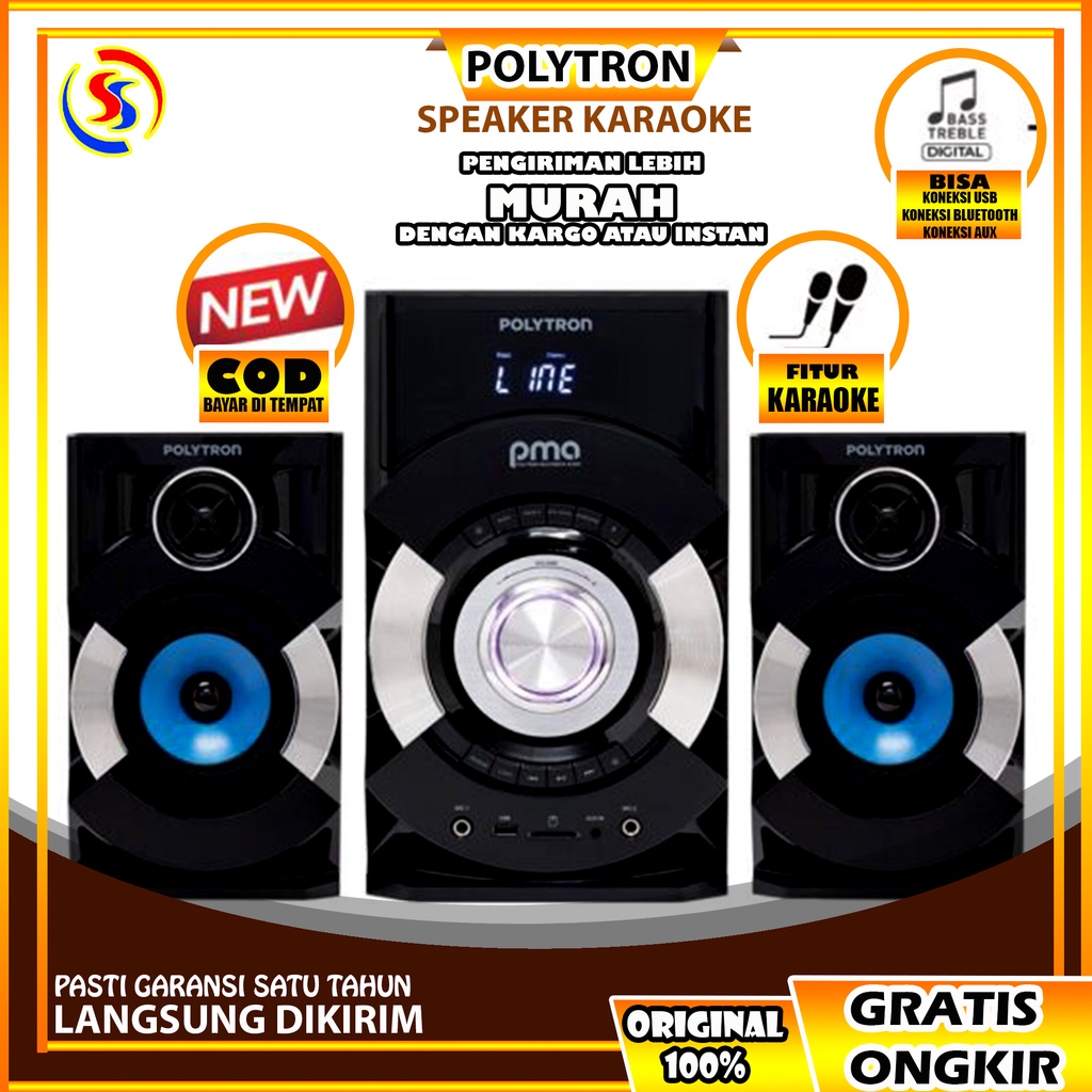 Jual SPEAKER BLUETOOTH SUPER BASS SPEAKER POLYTRON PMA 9507 GARANSI RESMI | Shopee Indonesia
