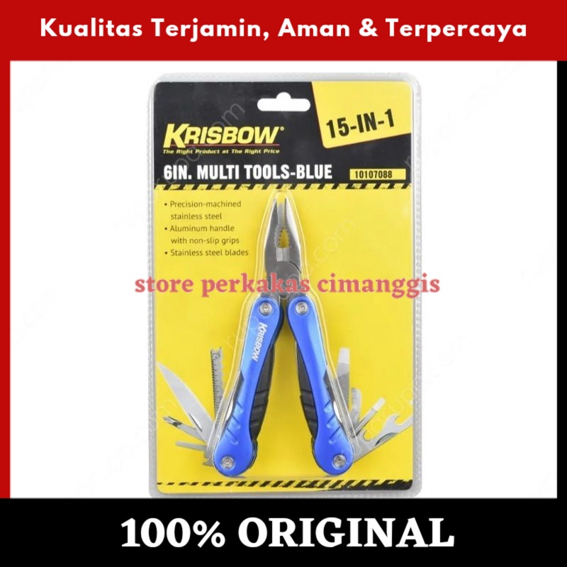 Jual Krisbow Alat Saku Multi Tools 15 In 1 - Biru | Shopee Indonesia