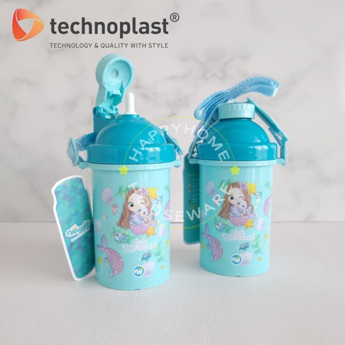 Jual TECHNOPLAST Botol Minum Sedotan Little Mermaid Bottle 400Ml ...