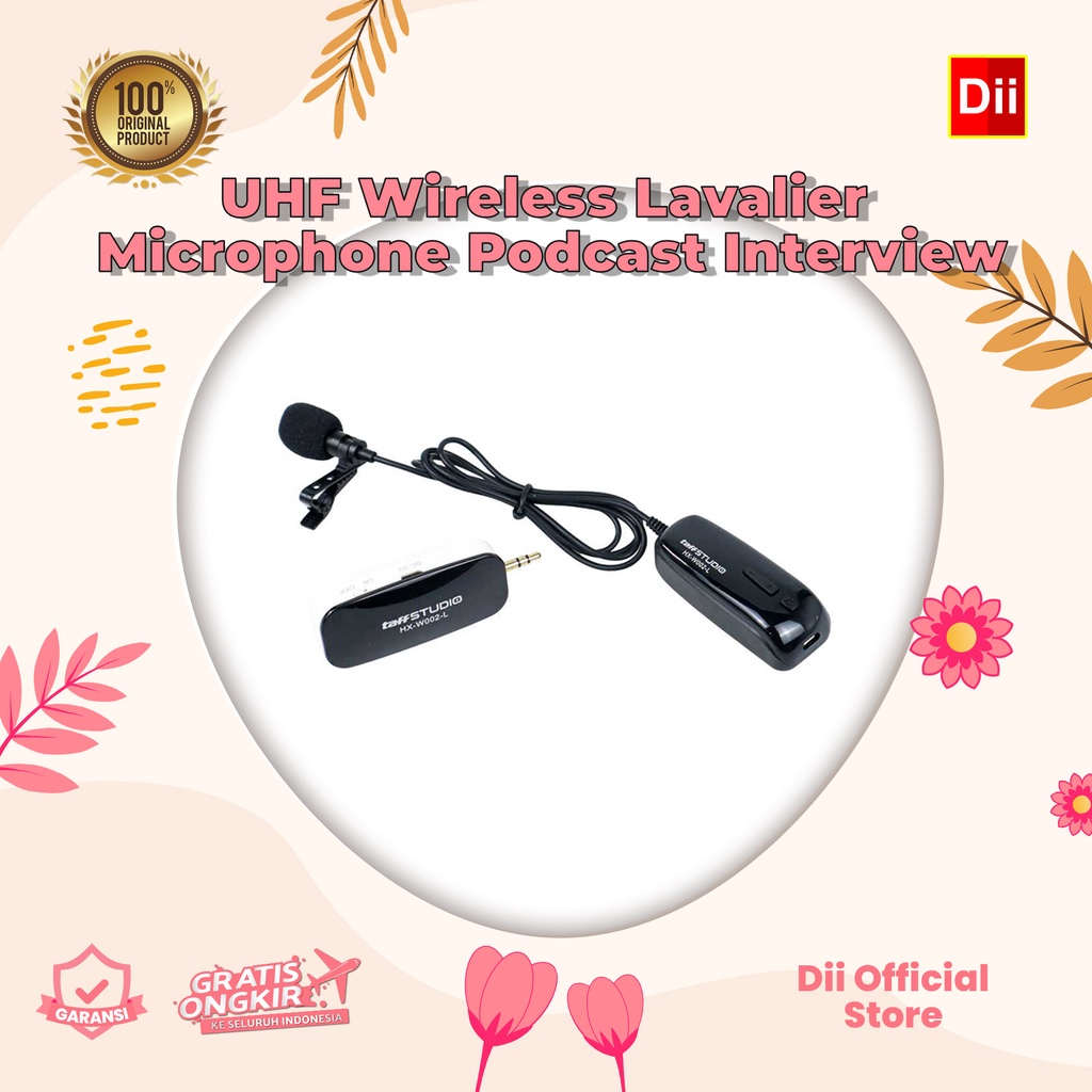 Jual PROMO UHF Mic Clip on Wireless Lavalier Microphone Podcast ...