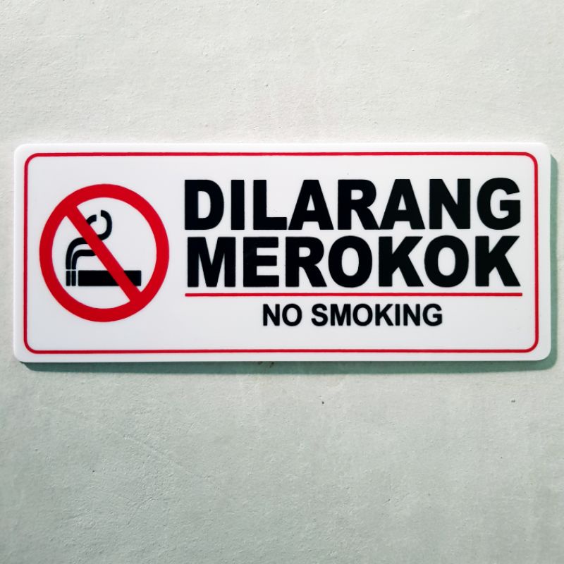 Jual Akrilik sign papan nama tulisan DILARANG MEROKOK / NO SMOKING ...