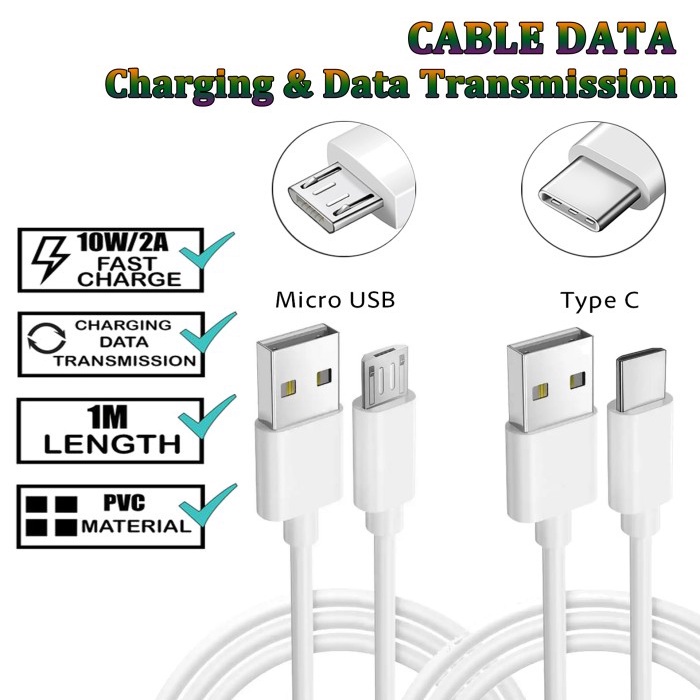 Jual Kabel Data Fast Charging Cas Casan Type C Micro USB Charger HP ...