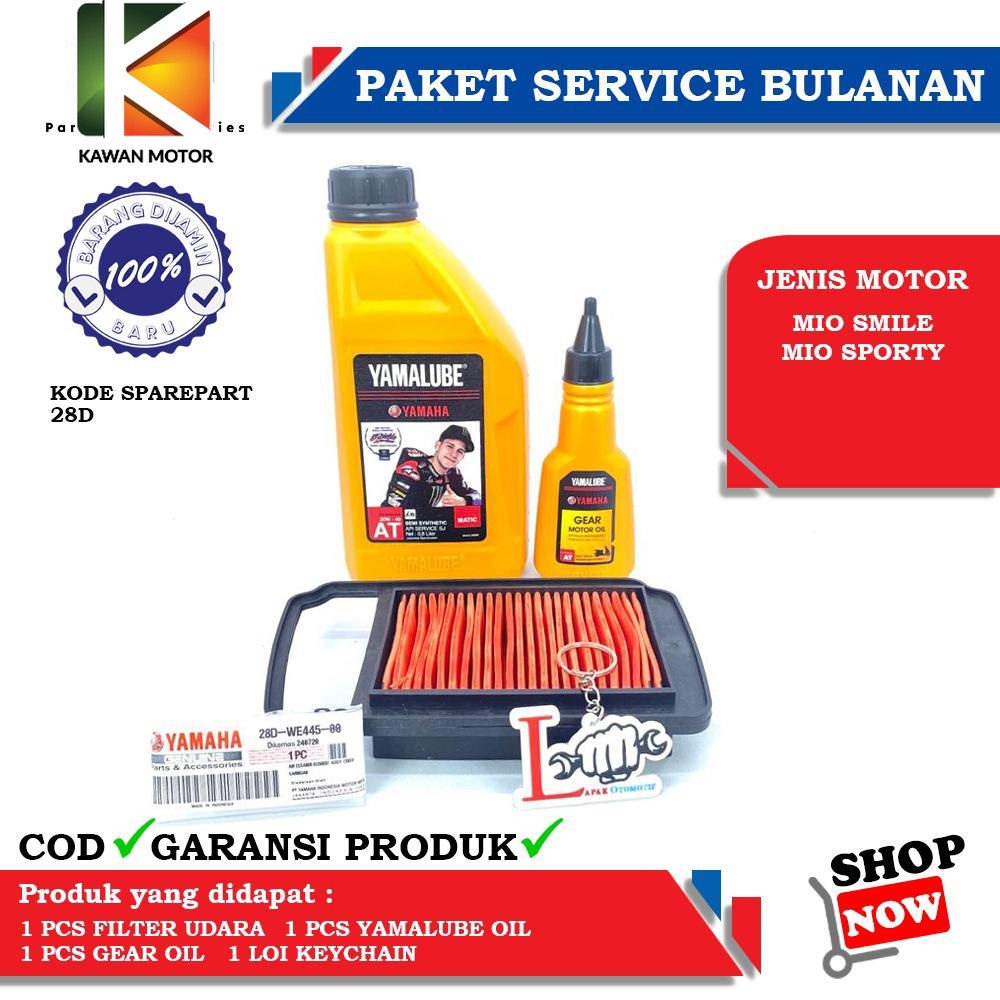 Jual PAKET SERVICE BULANAN OLI YAMALUBE MATIC & FILTER UDARA MIO SMILE ...