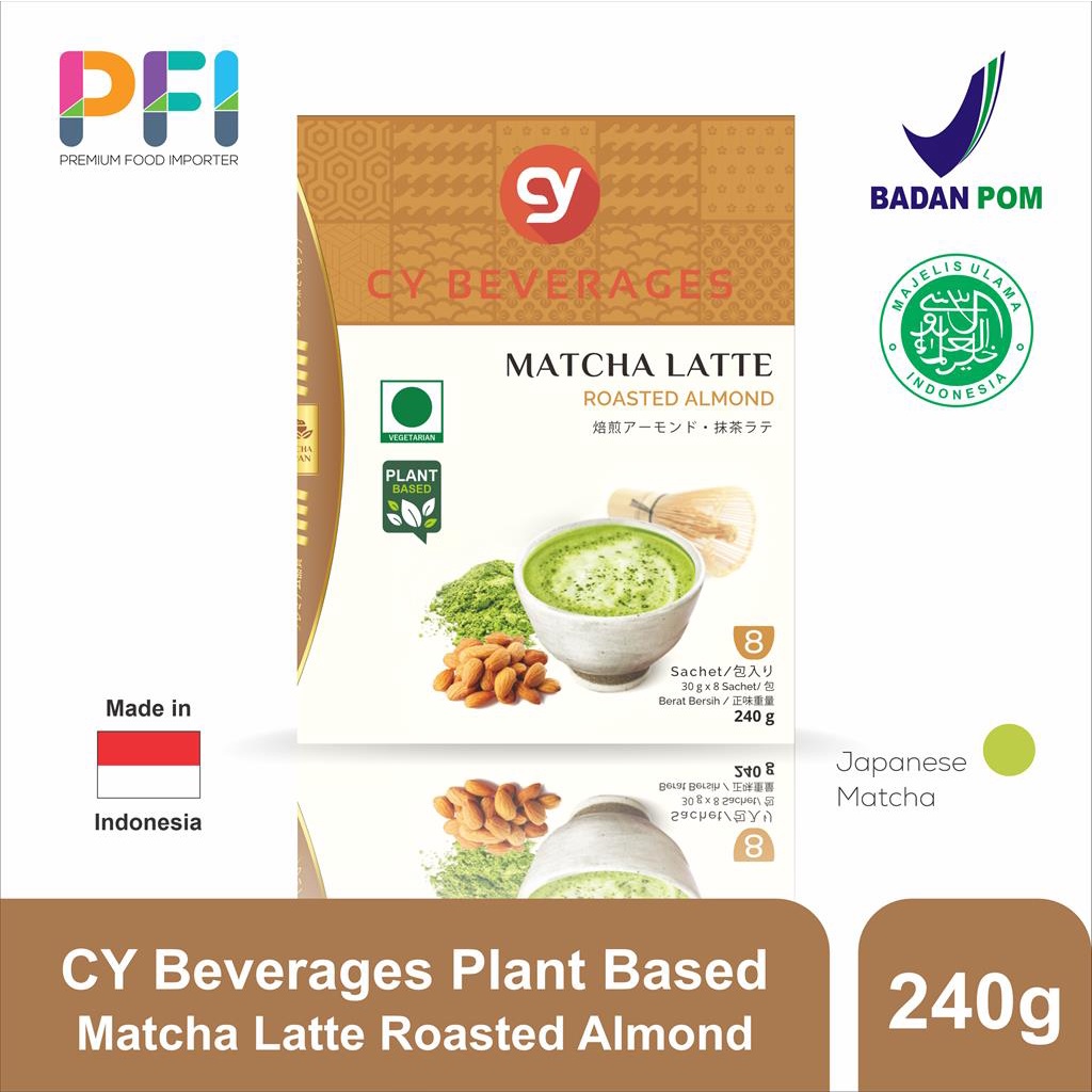 Jual CY MATCHA LATTE ROASTED ALMOND BOX 8S | Shopee Indonesia