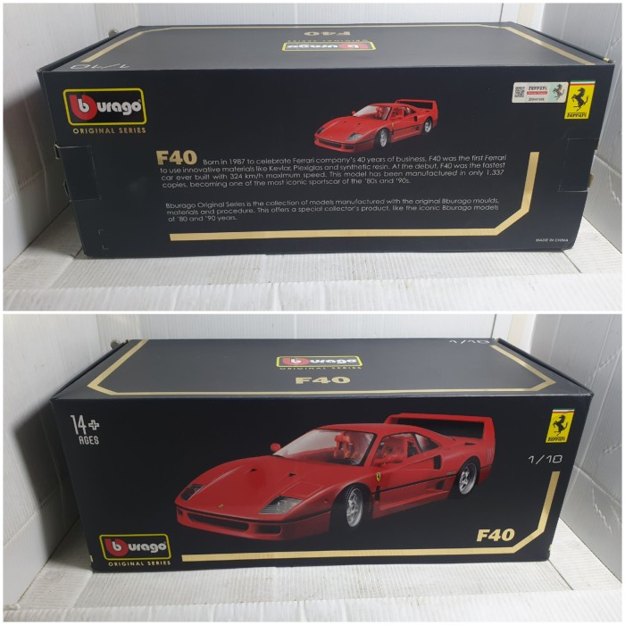 Jual Diecast Miniatur Mobil bburago ferrari f40 original series skala ...