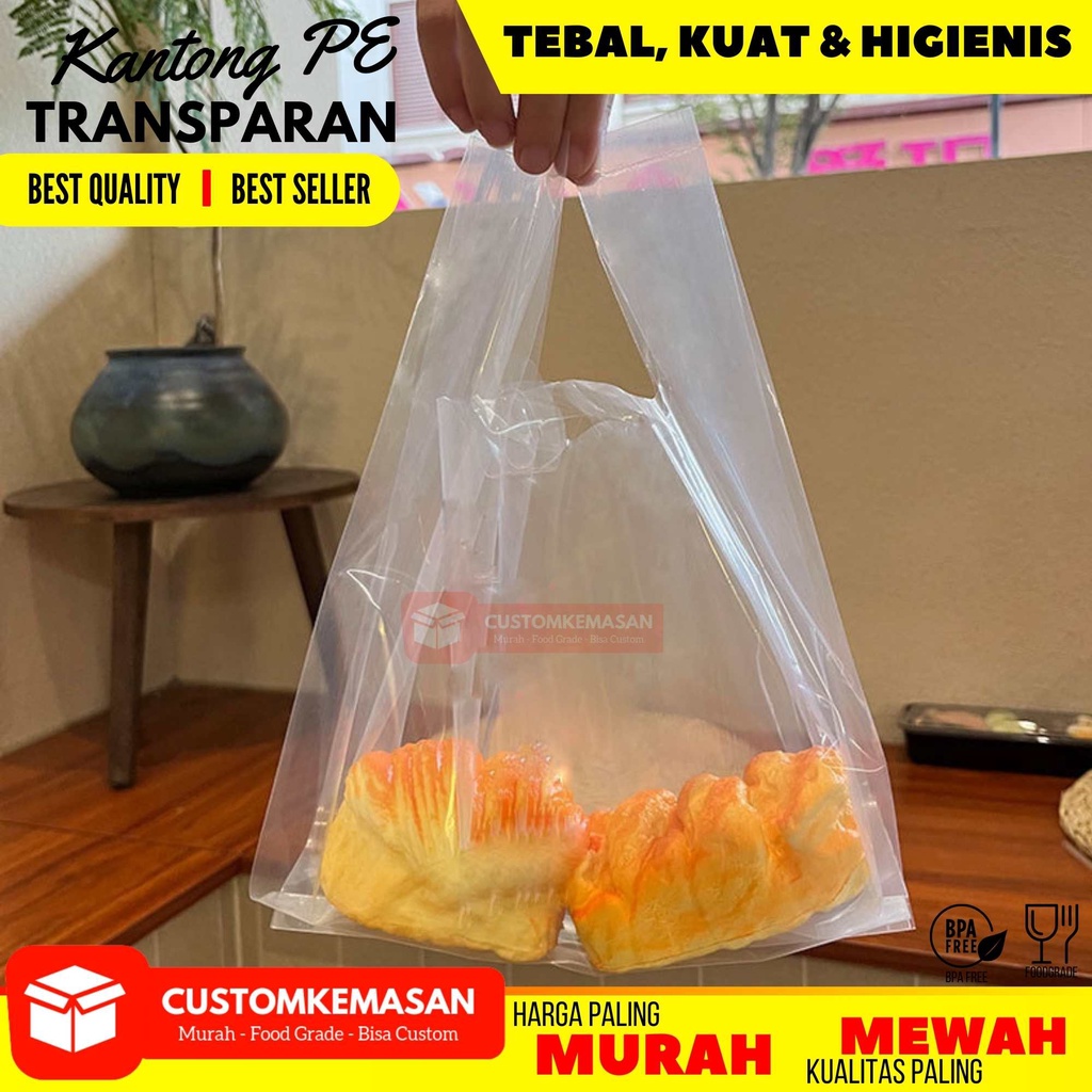 Jual Kantong Plastik PE Transparan / Kantong Plastik Donat / Plastik ...