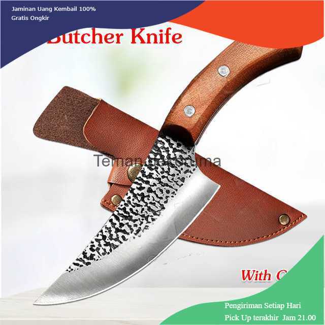 Jual TD - ALB GuanQi Pisau Dapur Daging Butcher Knife Forged Bone Chisel with Cover - 5CR15 ...