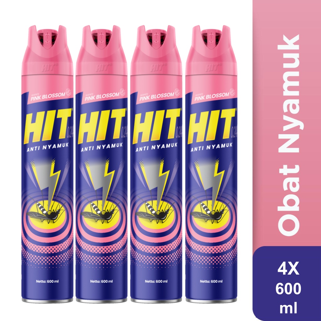 Jual Hit Aerosol Expert Pink Blossom 600ml x4 - Obat Nyamuk - Bunuh ...