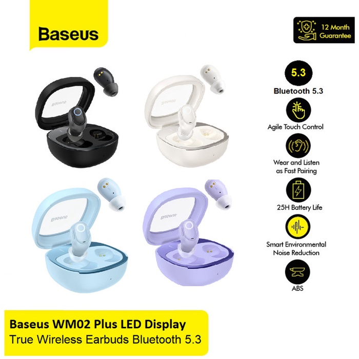 Jual Baseus WM02 Plus / Bowie WM-02 TWS True Wireless Earbuds Bluetooth ...
