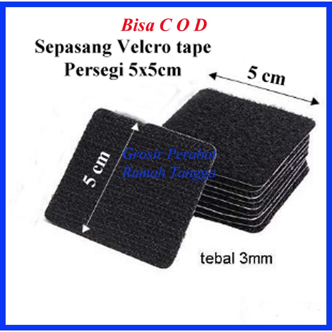 Jual GPRT 1 Pasang Sticker 2 Sisi Velcro Tape Persegi 2x10cm, 3x10cm ...