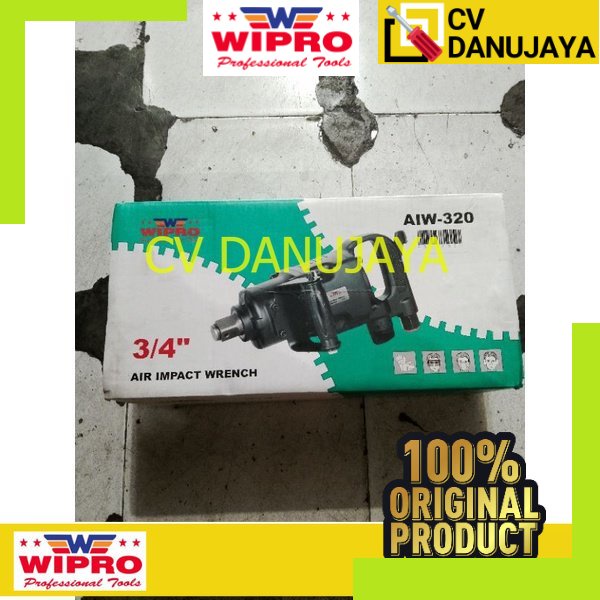 Jual Air impact wrench twin hammer 3/4 wipro AIW 320 | Shopee Indonesia