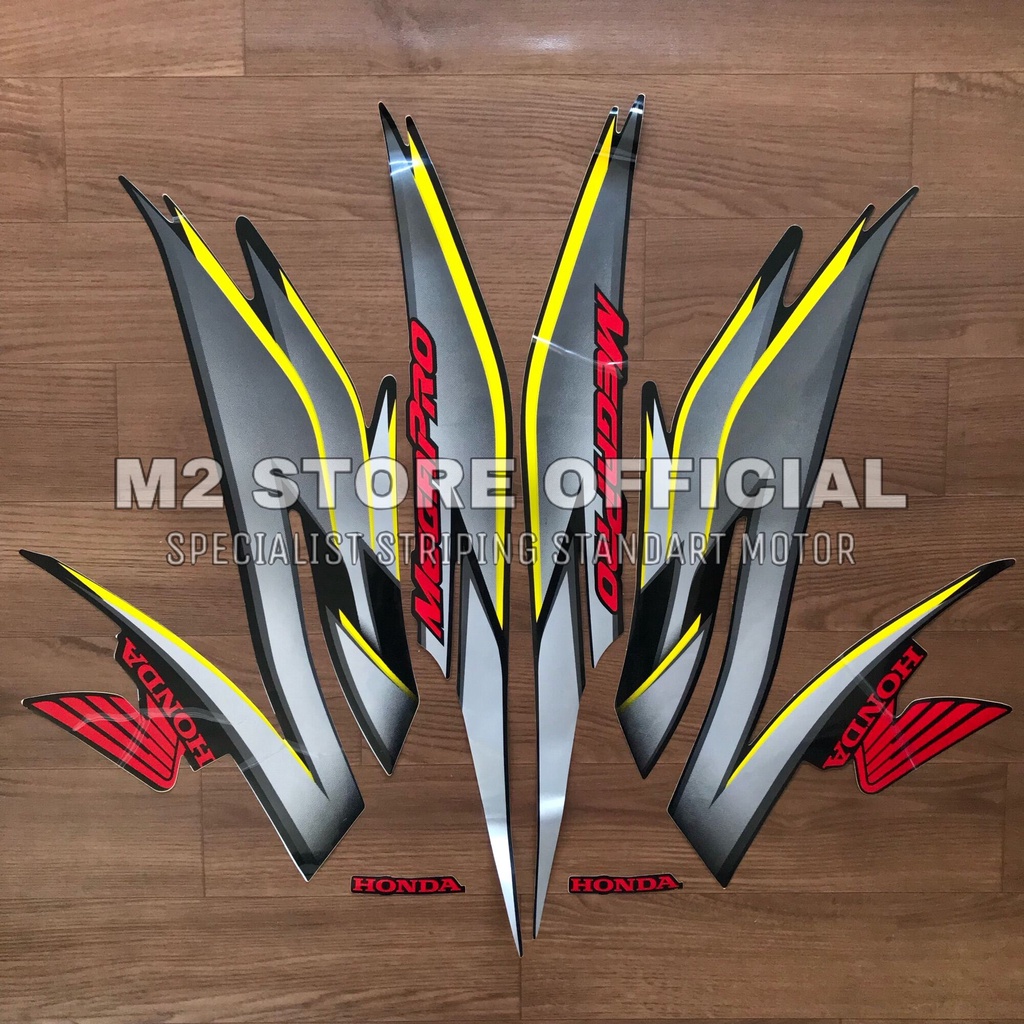 Jual STRIPING STICKER HONDA MEGAPRO PRIMUS 2008 2009 HITAM LIST KUNING ...