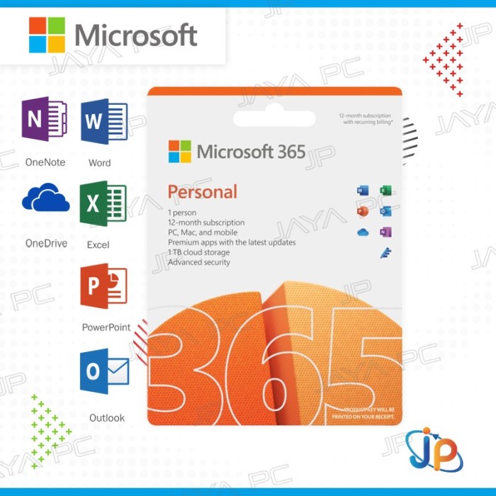 Jual Microsoft Office 365 Personal POSA CARD Software Original Pc & Mac ...