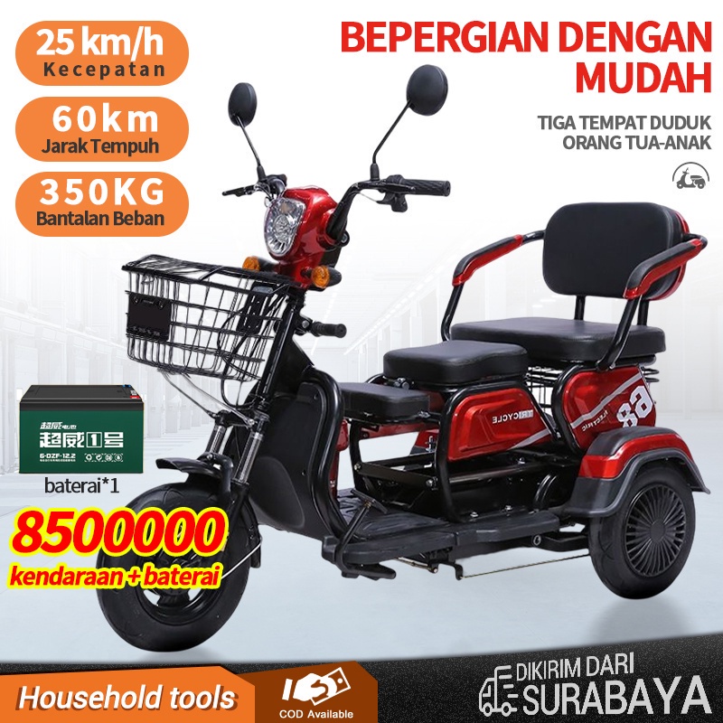 Jual Sepeda roda tiga listrik/sepeda motor listrik roda tiga/skuter ...