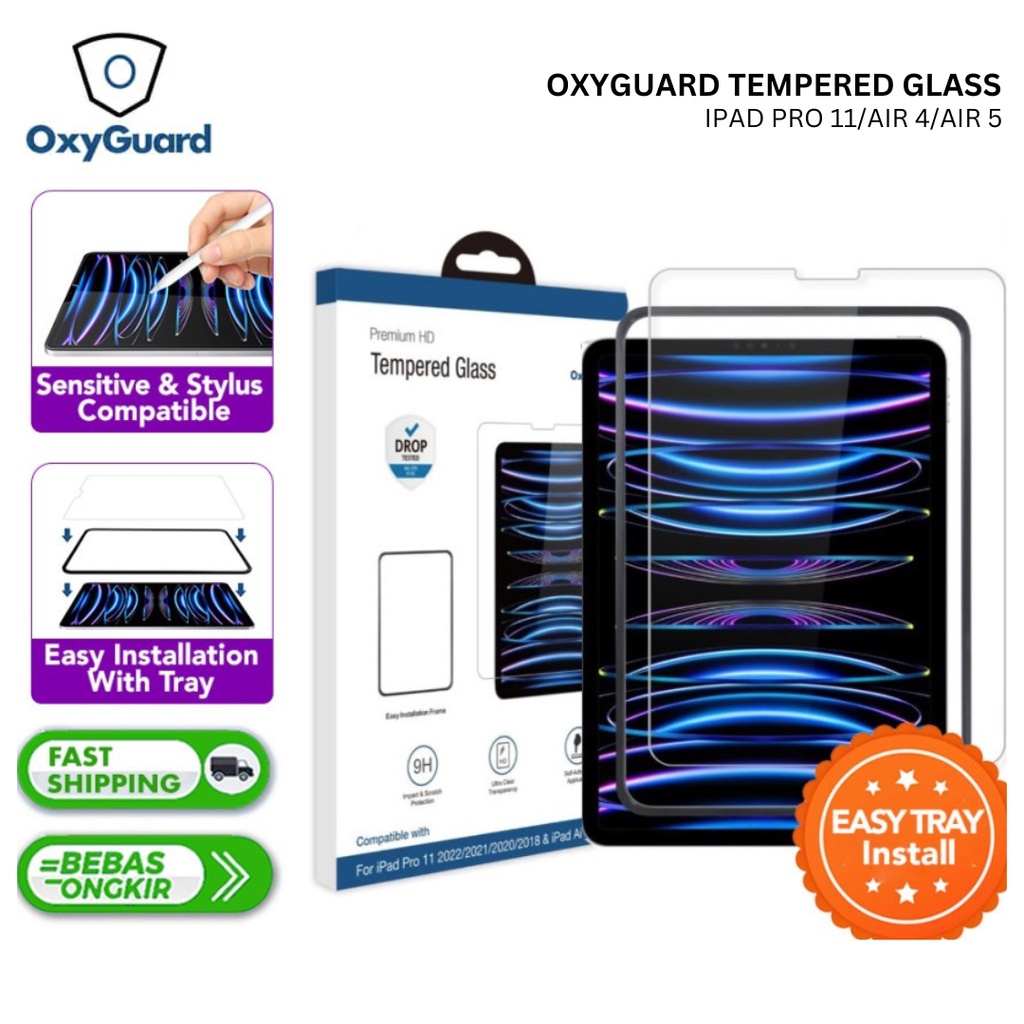 Jual OxyGuard Full Tempered Glass iPad Pro 11 Air 4 Air 5 M1 M2 Anti ...