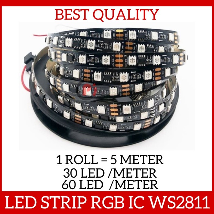Jual LED Strip RGB Plus IC WS2811 Programable 30 / 60 LED/M 12 Volt Strobo | Shopee Indonesia
