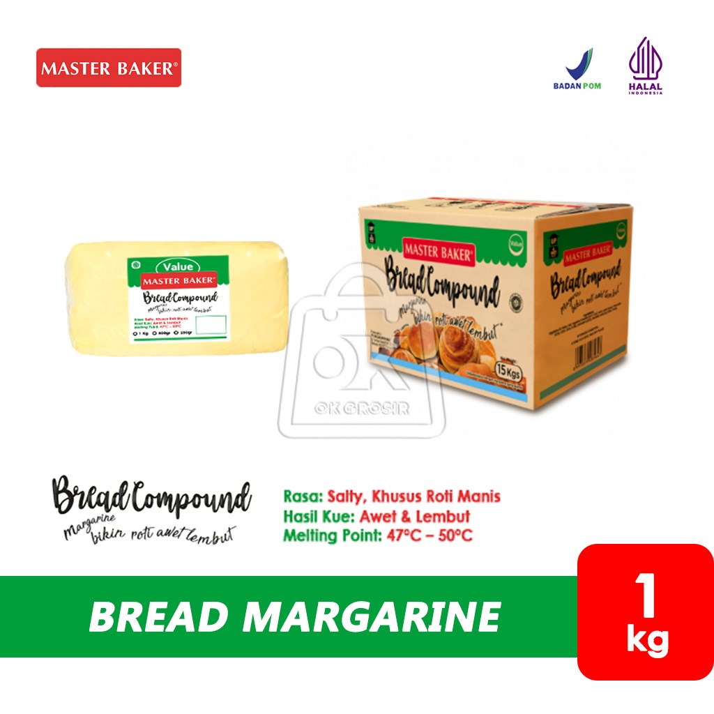 Jual Margarin Roti Manis Bread Compound Margarine Value Master Baker (1 ...