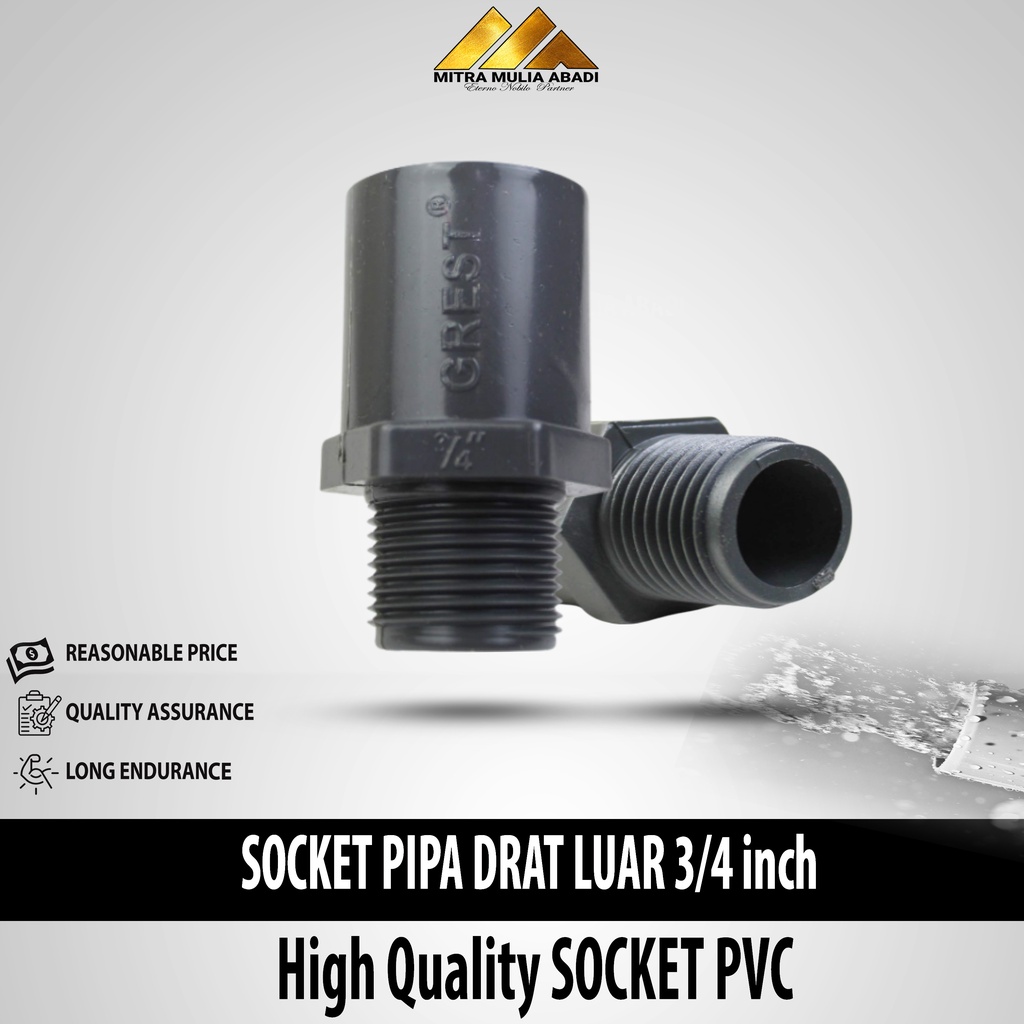 Jual Socket Soket Sambungan Drat Luar 3/4 inc - Sambungan Pvc | Shopee Indonesia