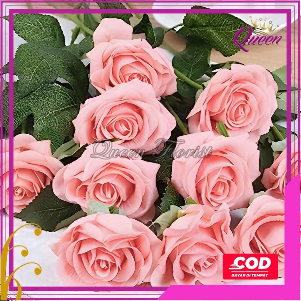 Jual Rose Single Kain - 1 Tangkai Panjang 50 CM Bunga Mawar Satuan Kain ...
