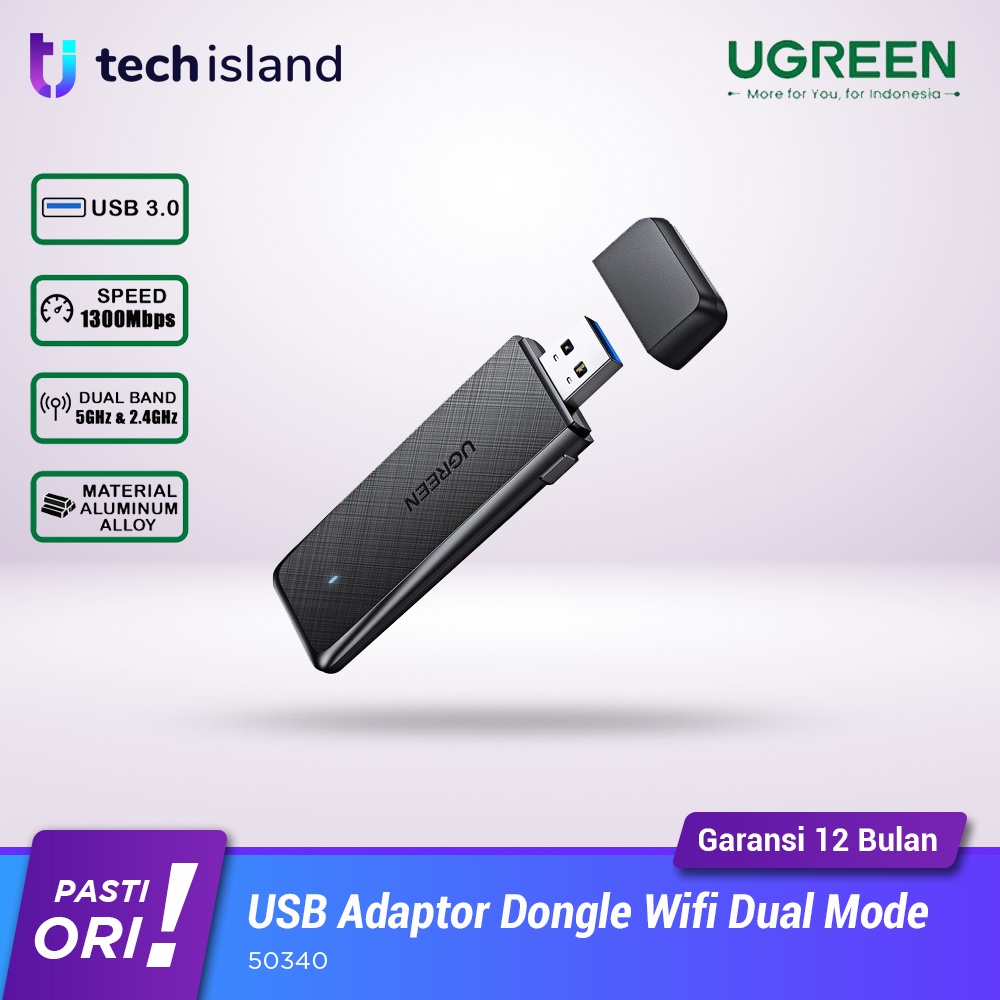Jual Ugreen Usb Adapter Dongle Wifi Receiver 5g 2 4g Dual Band 1300mbps
