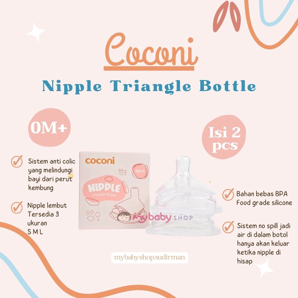 Jual COCONI Triangle Bottle Nipple Replacement | Dot Pengganti Botol ...