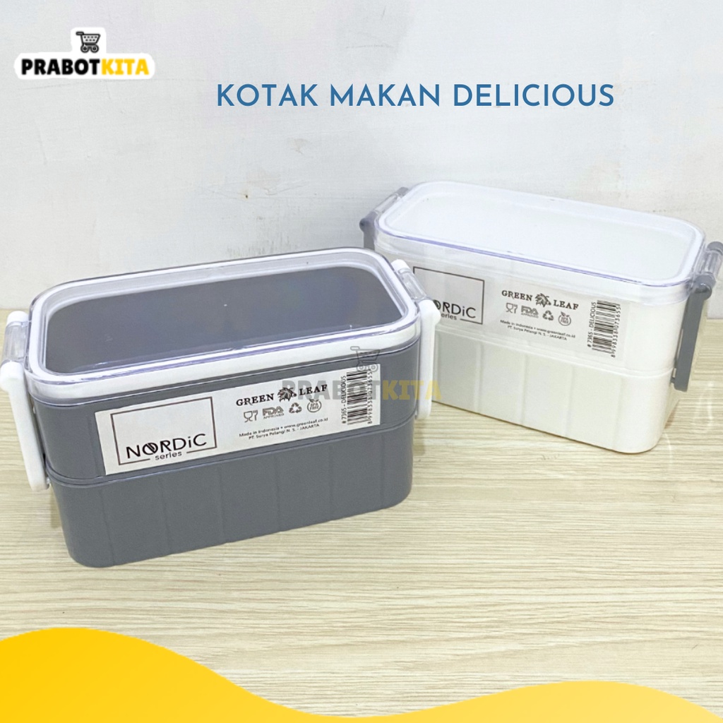 Jual Tempat Makan Tingkat Susun 2 Putih Abu - Delicious / Lunch Box ...
