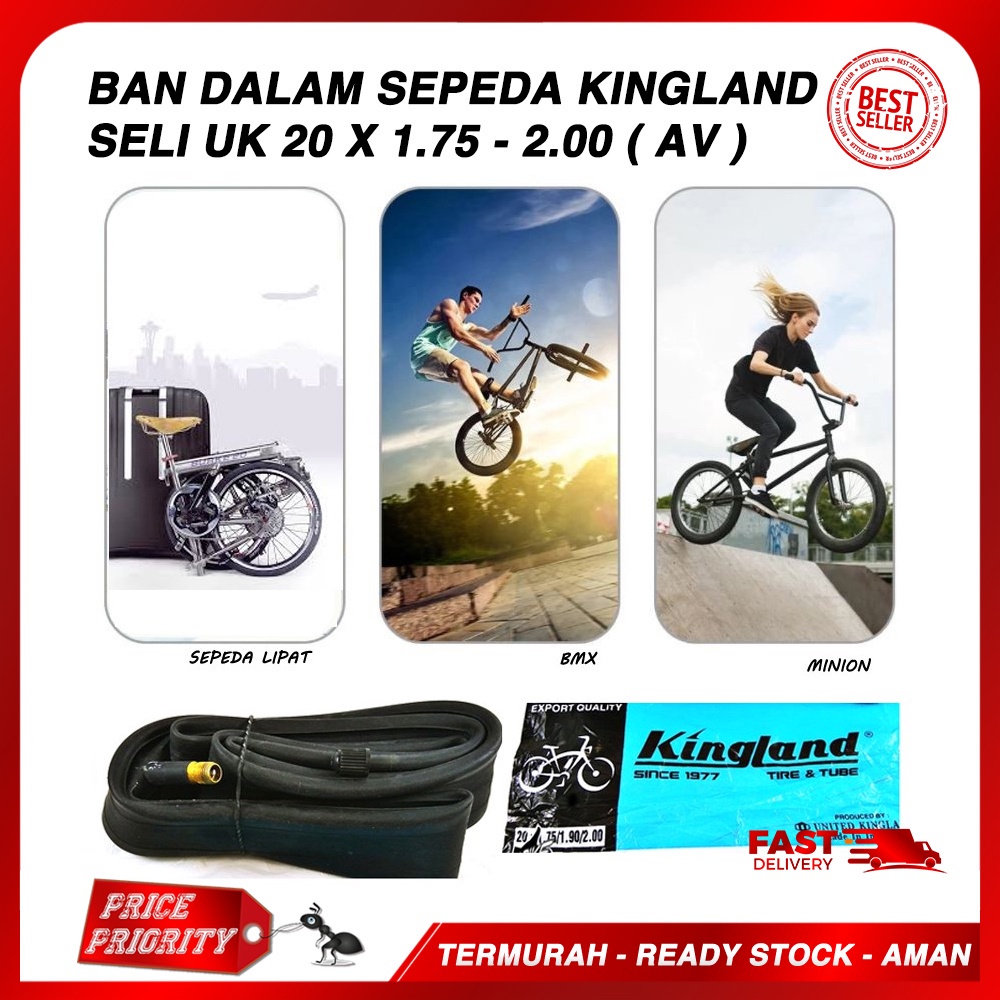 Jual Ban Dalam KINGLAND 20 x 1.75 AV Ban Dalem Sepeda Lipat, BMX, Minion | Shopee Indonesia