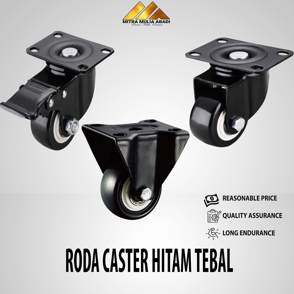 Jual RODA CASTER HITAM TEBAL 2'' I RODA ETALASE I RODA SERBAGUNA ...