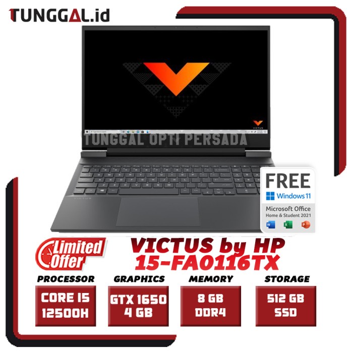 Jual HP VICTUS 15 FA0116TX INTEL i5 GTX 1650 15,6" IPS 144Hz 512GB W11+OHS | Shopee Indonesia