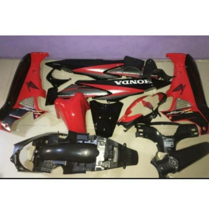 Jual cover full body supra x 125 lama set merah/hitam/silver/biru ...