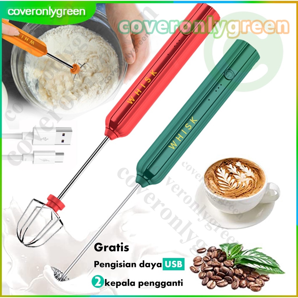 Jual milk frother electric USB rechargeable / egg mixer alat pengocok ...