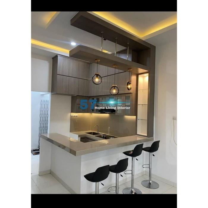 Jual Kitchen Set dan Meja Bar Minimalis Bahan Multiplek HPL Free Desain ...