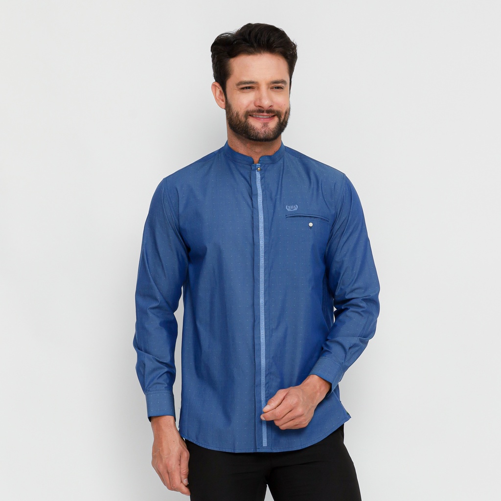 Jual Baju Koko BHS Cosmo Biru 02 | Shopee Indonesia