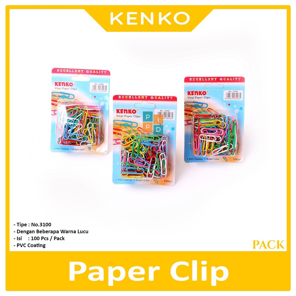 Jual KENKO - Paper Clip Warna Warni No. 3100 - Pack | Shopee Indonesia