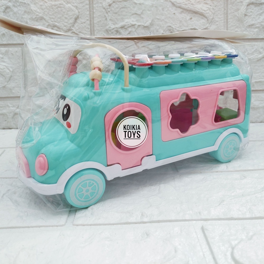 Jual Mainan musik anak kulintang xylophone bus 3in1 puzzle bentuk ...