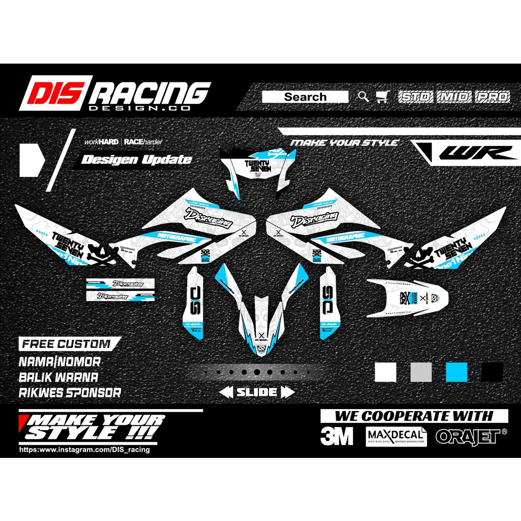 Jual DECAL STICKER Yamaha WR 155 Full Body BIRU MERAH PUTIH Supermoto ...